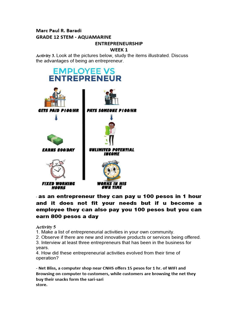 ENTREPRENEURSHIP - Week 1 | PDF