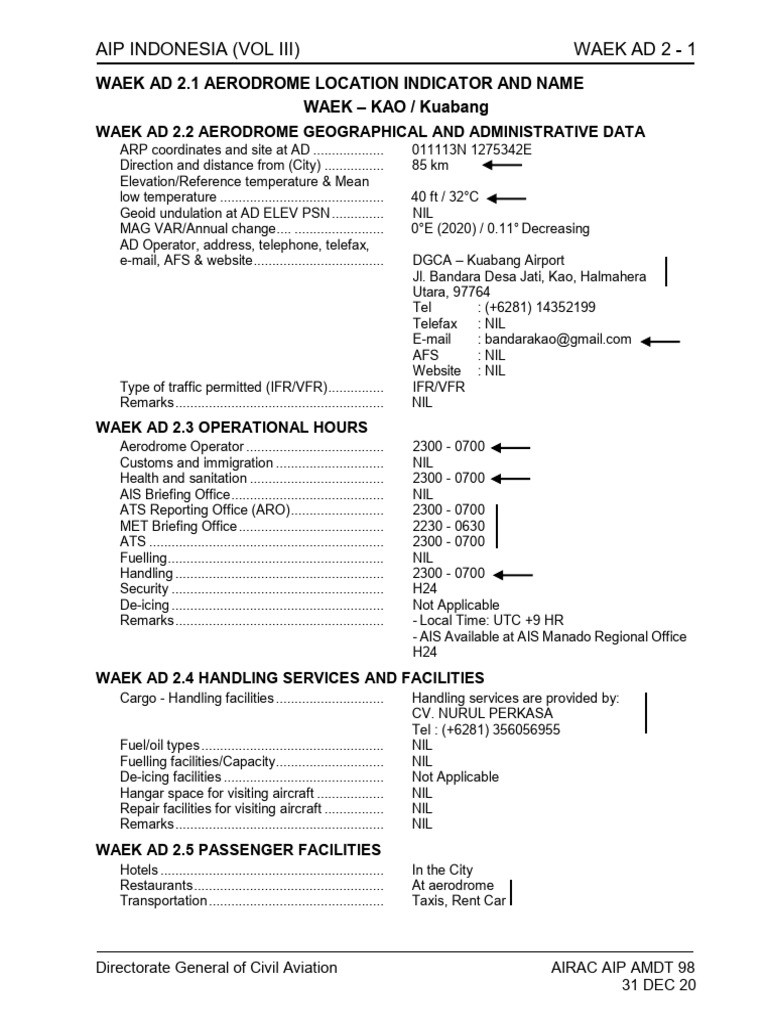 1781-WAEK AD 2.1 To AD 2.24 AIRAC AIP AMDT 139 30 NOV 23 | PDF | Runway | Aviation
