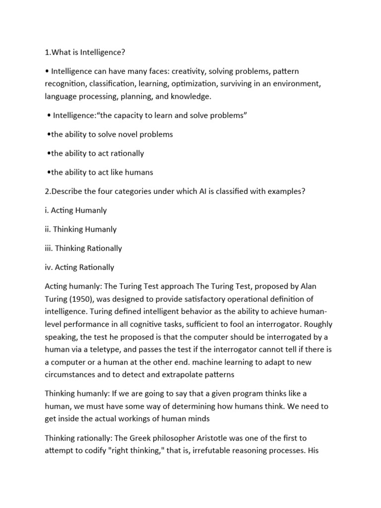 AI Assignment | PDF | Artificial Intelligence | Intelligence (AI) & Semantics