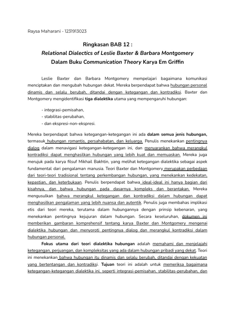 Ringkasan BAB 12 - A First Look at Communication Theory - Raysa Maharani - 1231913023 | PDF