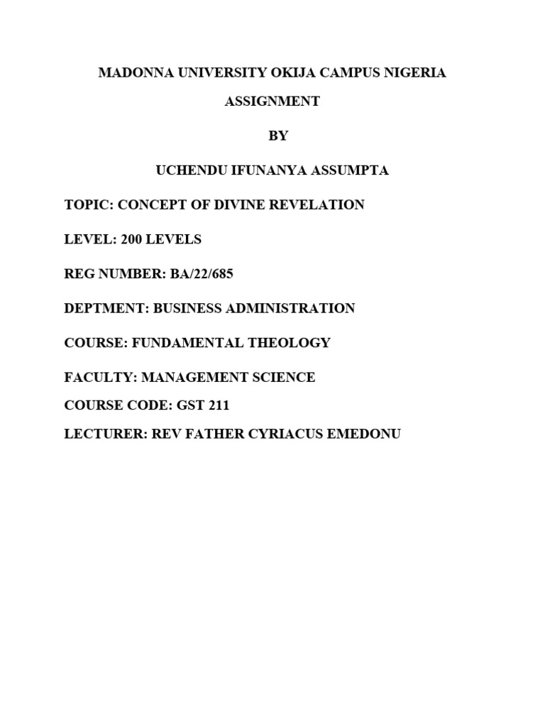 Ifunanya Pdf Revelation God