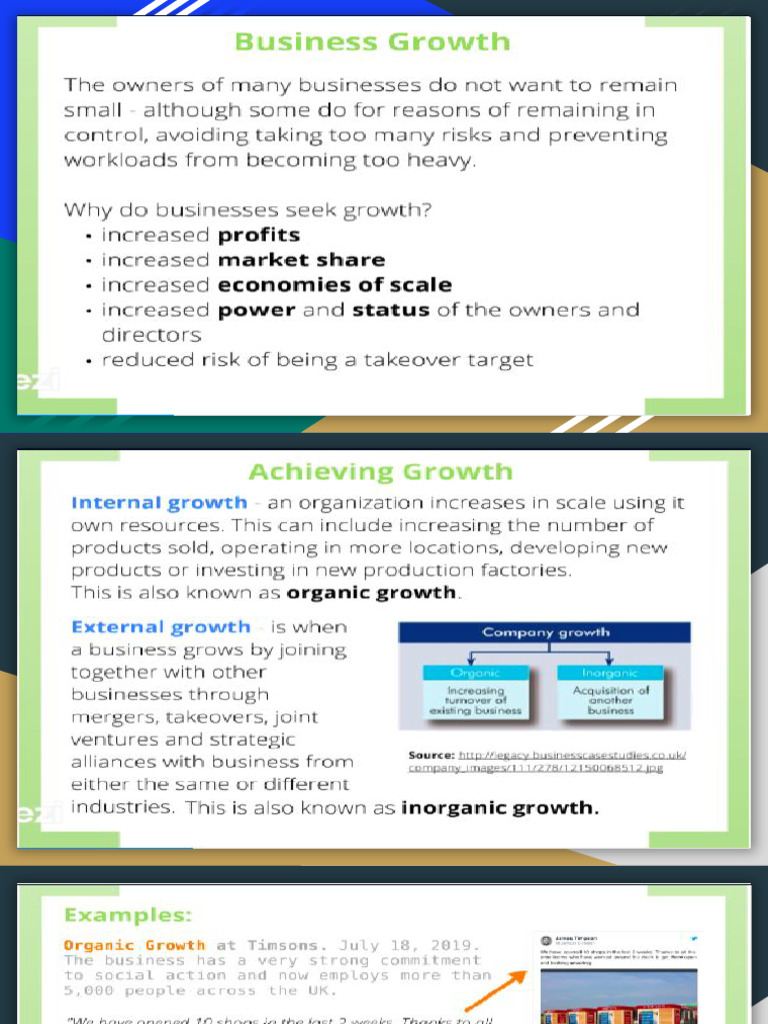 Internal vs External Business Growth. | PDF