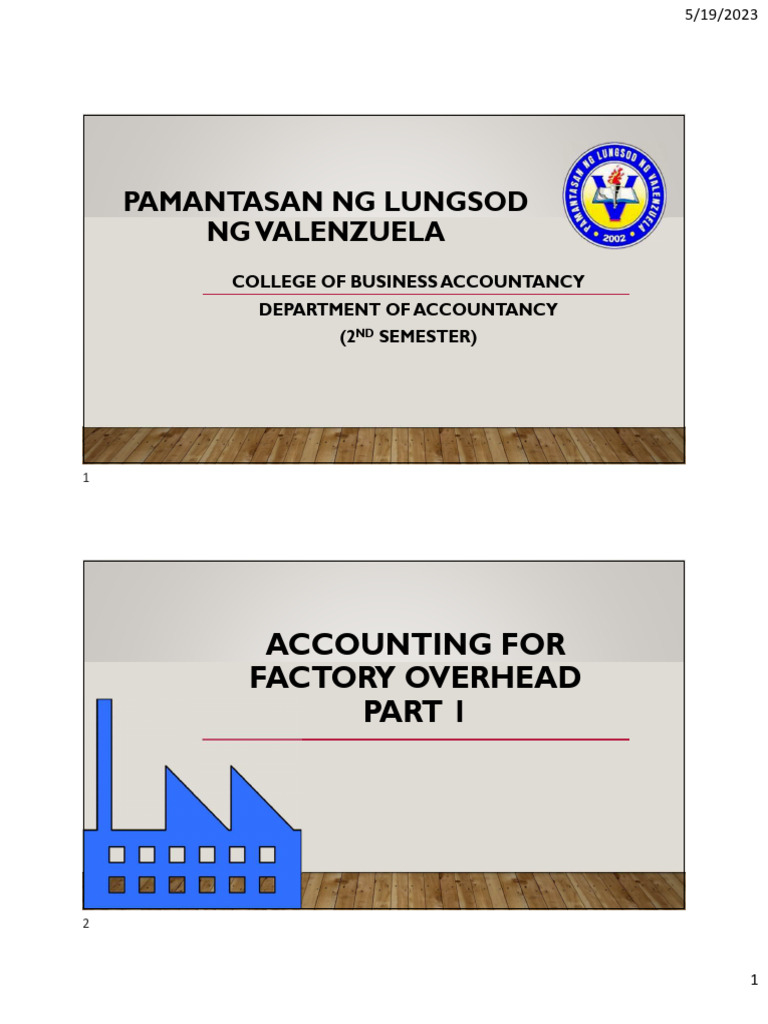 Accounting For FOH Part 1 | PDF | Management Accounting | Business ...