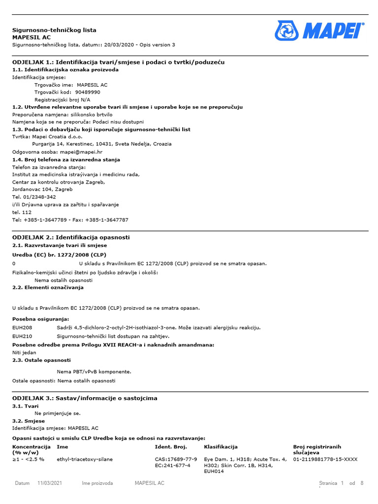 k24762 - Sigurnosno Tehnicki List | PDF