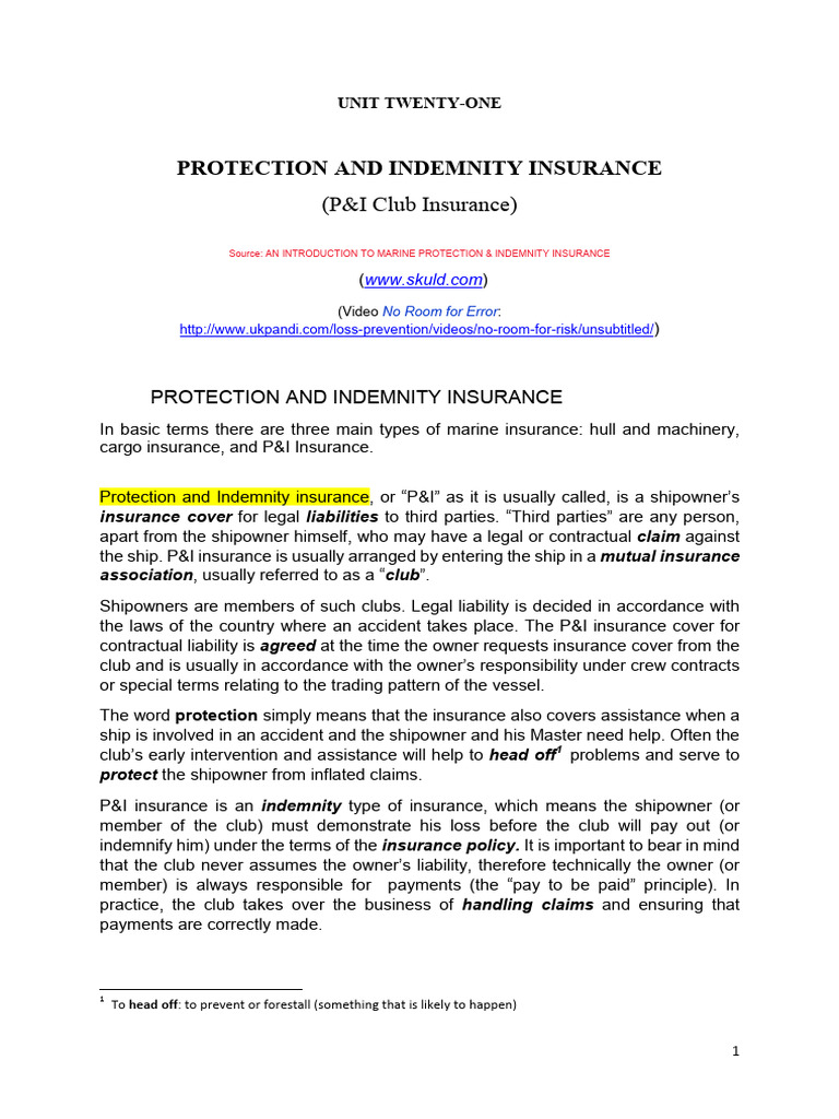 21 P and I Club Insurance | PDF | Insurance | Liability Insurance