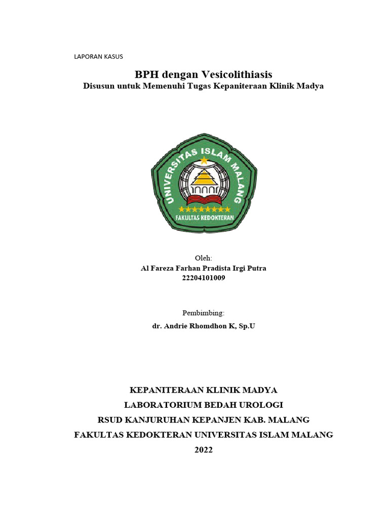 BPH+Vesikolithiasis Rev | PDF