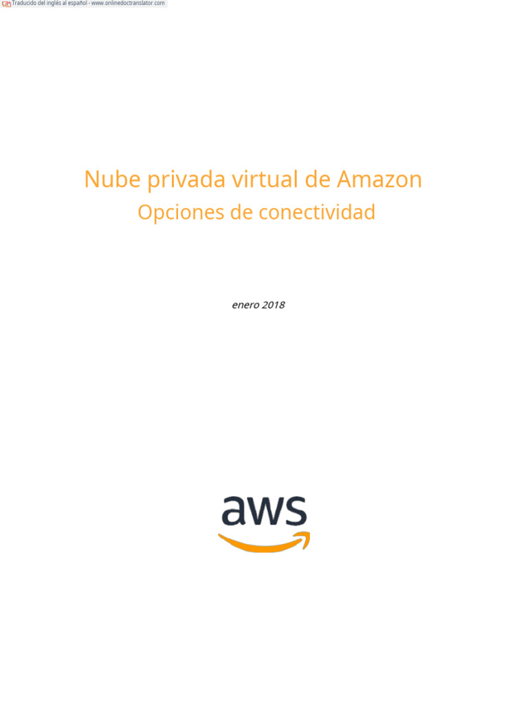 Aws Amazon VPC Connectivity Options - ESPANIOL | Descargar gratis PDF ...
