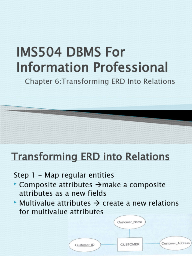 Chapter 6 Transforming ERD Into Relation | PDF | Database Index | Databases