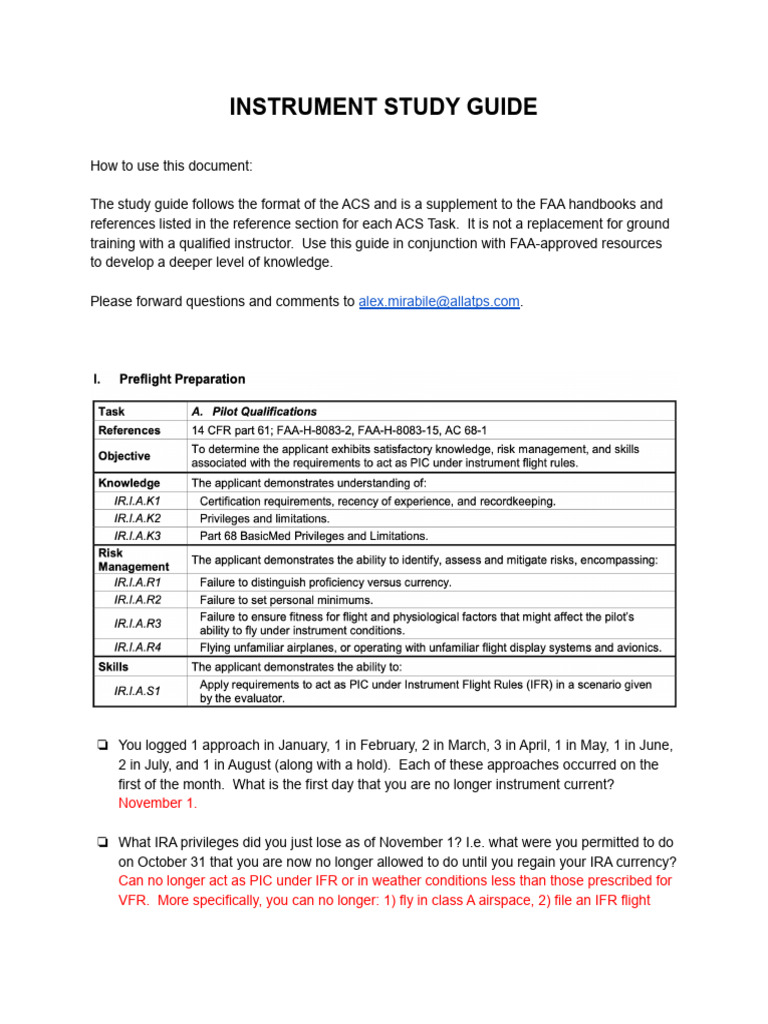 Instrument Study Guide | PDF | Humidity | Atmosphere Of Earth