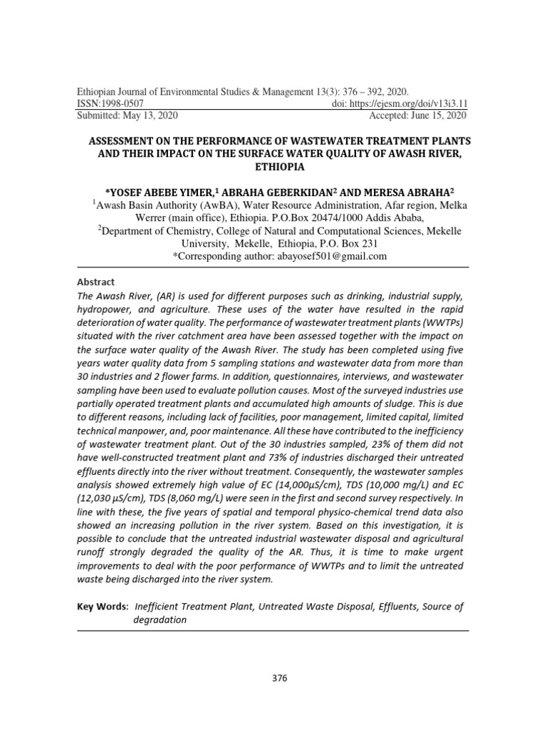 Ejesm V13i3 11 | PDF | Sewage Treatment | Sewage