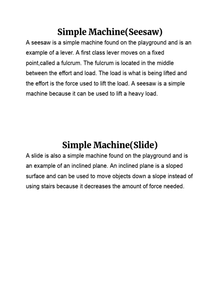 Simple Machine (Seesaw) | PDF