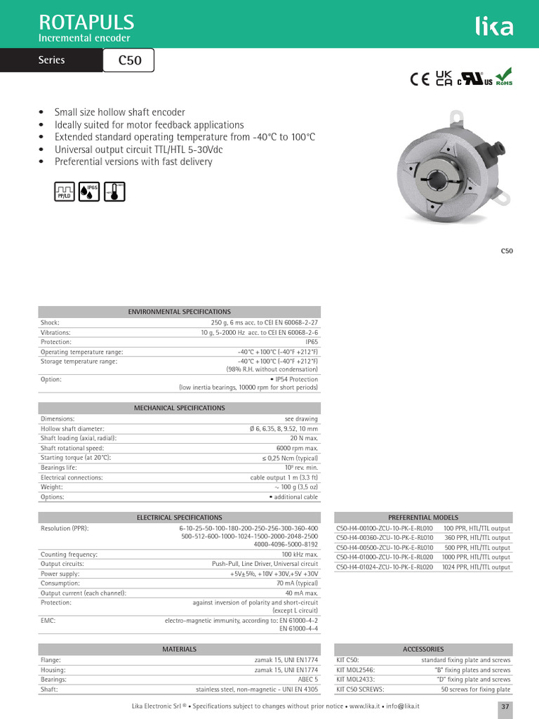 Incremental Encoder Series | PDF | Mechanical Engineering | Electricity