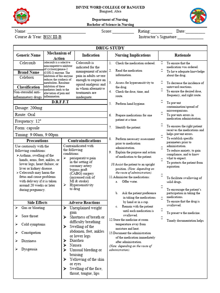 Celecoxib Drug Study | PDF | Clinical Medicine | Medicine