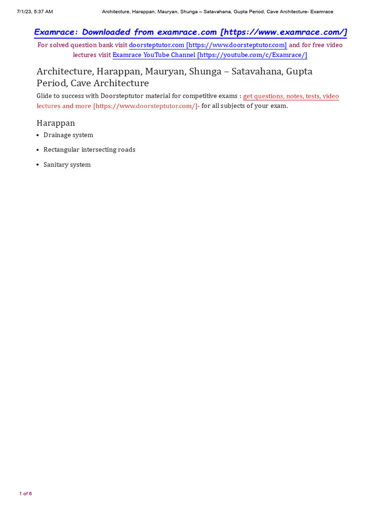 Architecture-in-Harappan-Civilization | PDF | Temple | Architectural Styles