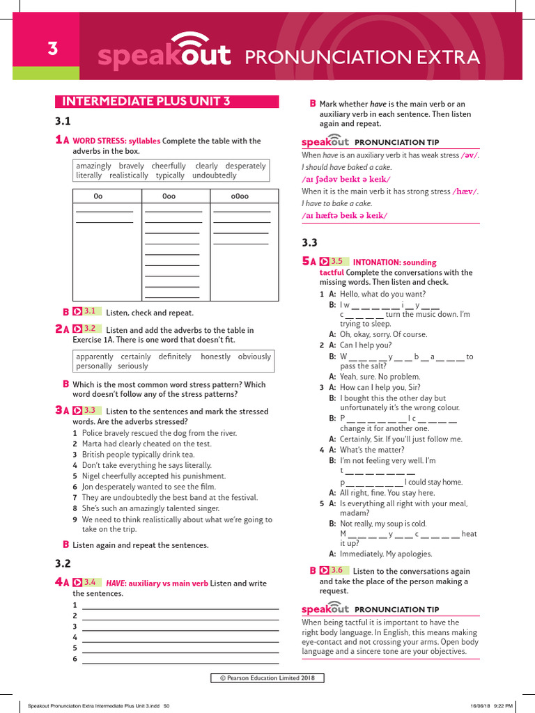 Adverb Stress Patterns and Intonation Guide | PDF | Stress (Linguistics ...