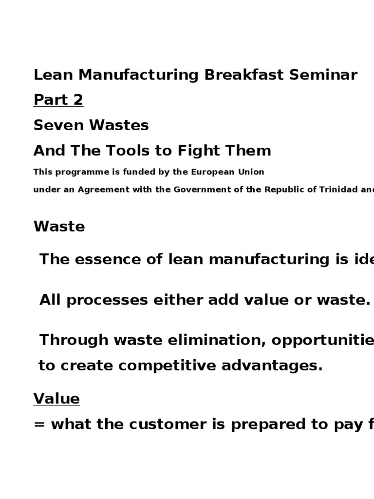 Lean-7waste, Takt Time, Crew Size | PDF | Lean Manufacturing | Six Sigma