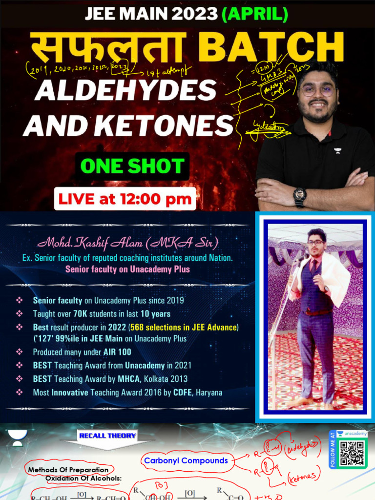 Aldehydes & Ketones MKA SIR | PDF | Aldehyde | Redox