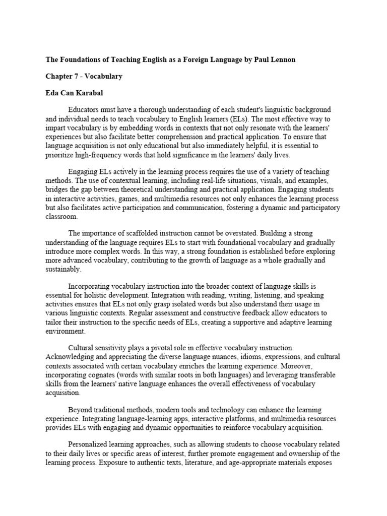The Foundations of Teaching English As A Foreign Language by Paul ...