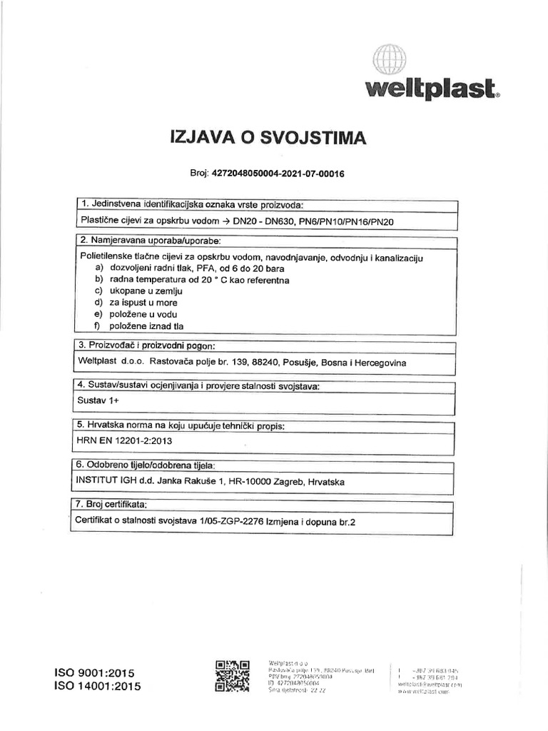 Izjava o Svojstvima 2002 - C Oznaka | PDF