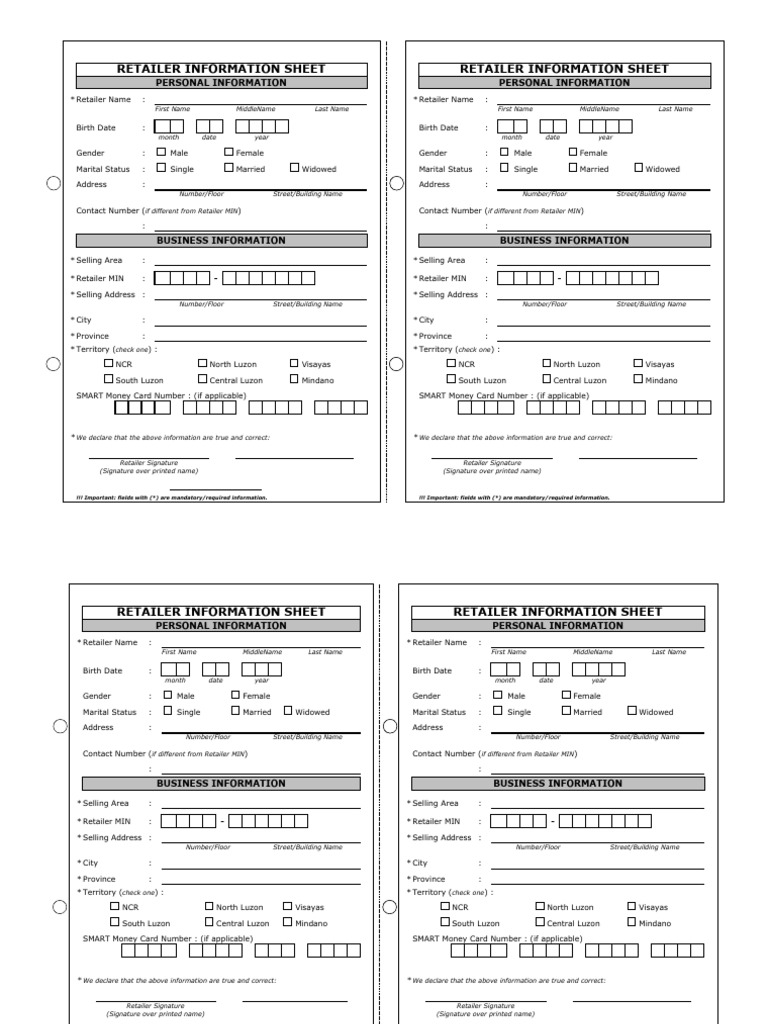 Retailer Information Sheet 1 | PDF | Access Control
