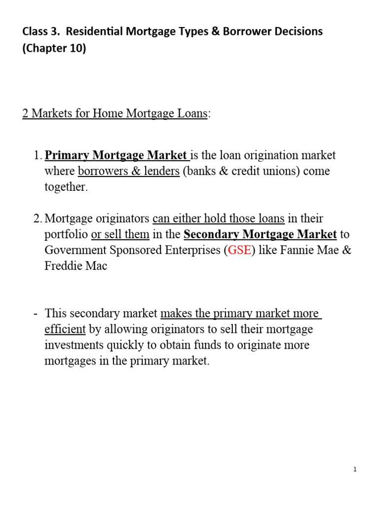 Chapter 10 NOTES 2021 | PDF | Mortgage Loan | Loans