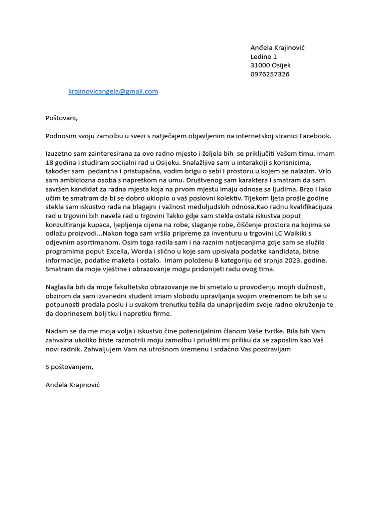 Zamolba | PDF