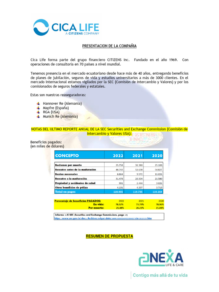 Plan de Vida Entera WL360 de Cica Life | PDF | Finanzas y dinero