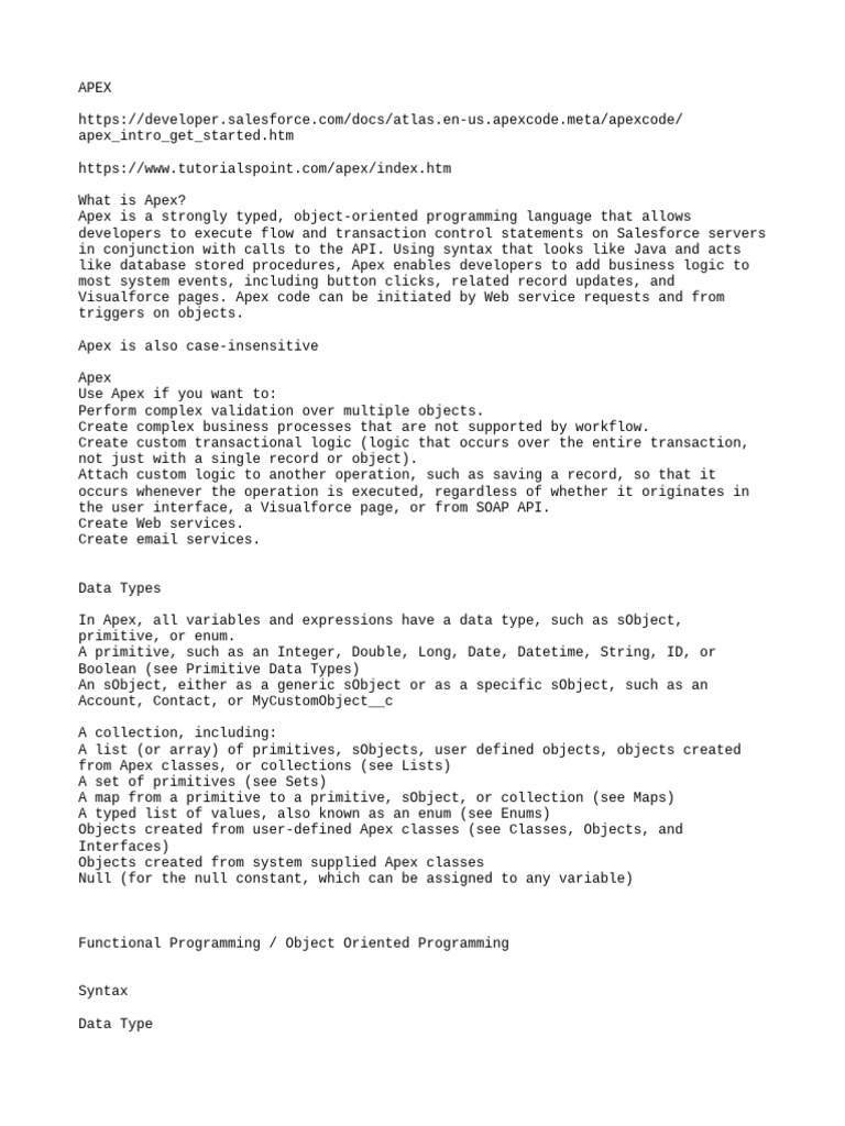 APEX | PDF | Boolean Data Type | Object (Computer Science)