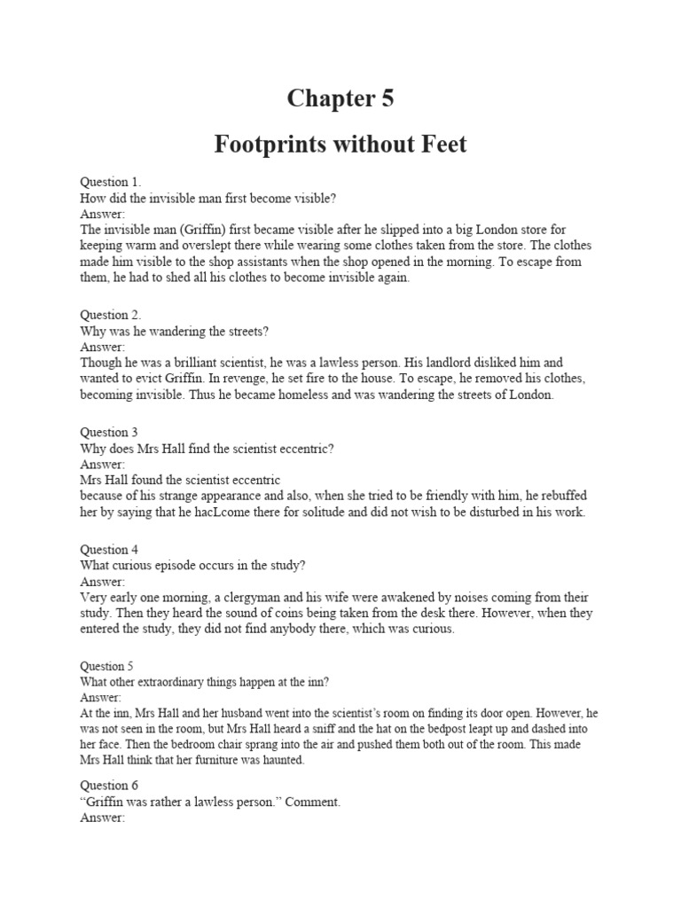 Footprints Without Feet CH 5 | PDF