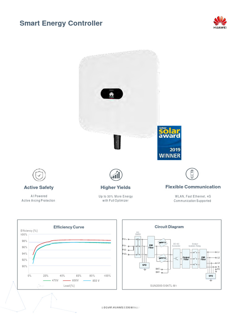 Huawei SUN2000 Inverter Specs | PDF | Power Inverter | Power Engineering