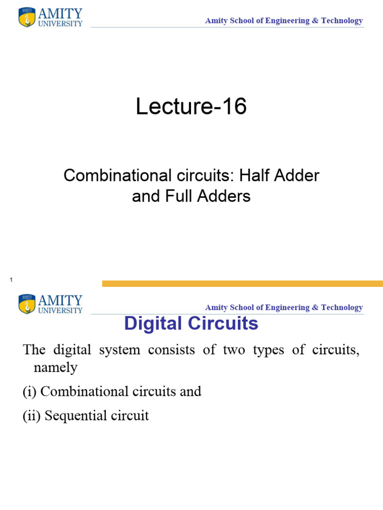 Lecture Adder | PDF | Applied Mathematics | Computer Engineering
