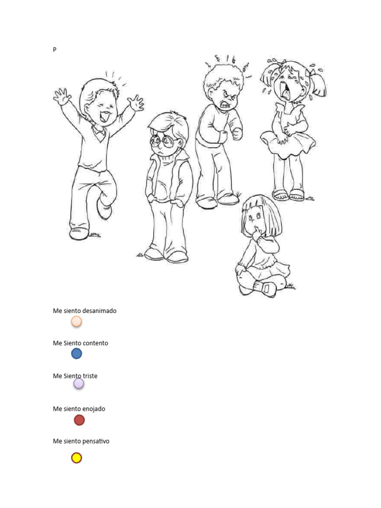 Emociones Colorear Actividad | PDF