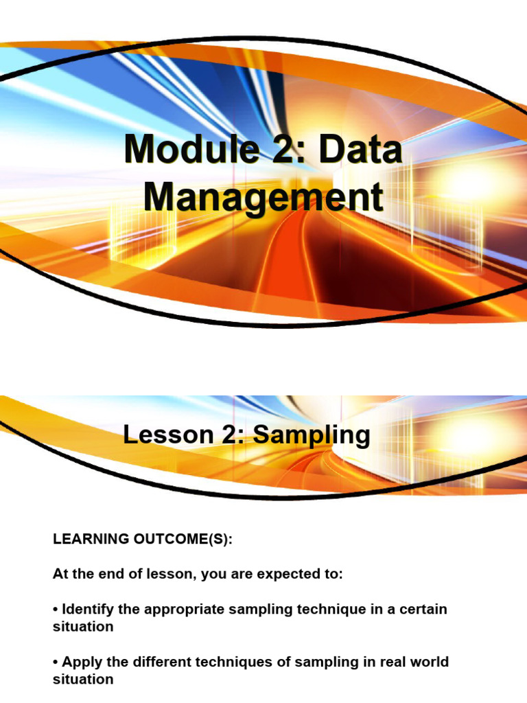 Elementary Statistics Module 2 | PDF | Sampling (Statistics) | Randomness