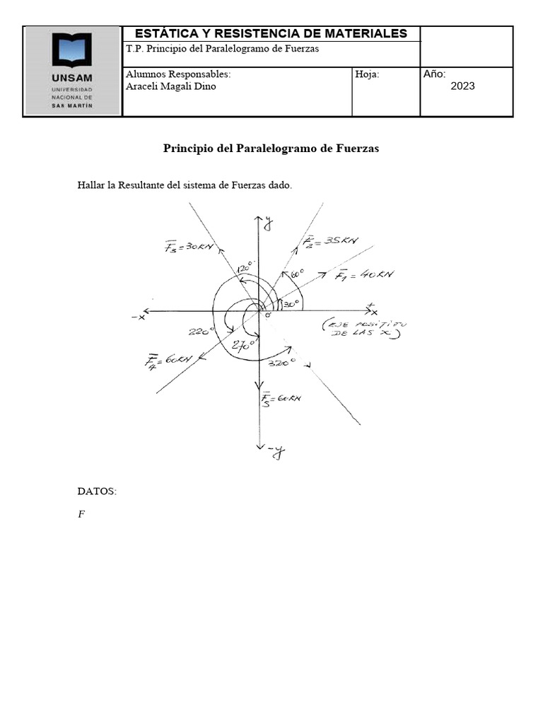 Caratula TP Estatica y Resistencia | PDF | Métodos y materiales de ...