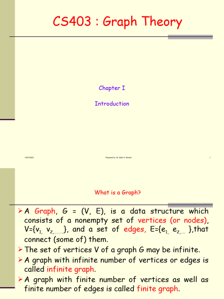 CH 1 - Introduction | PDF | Vertex (Graph Theory) | Graph Theory