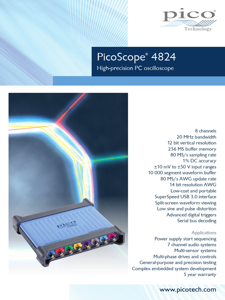 Picoscope 4824 Data Sheet | PDF | Electrical Engineering | Electronics