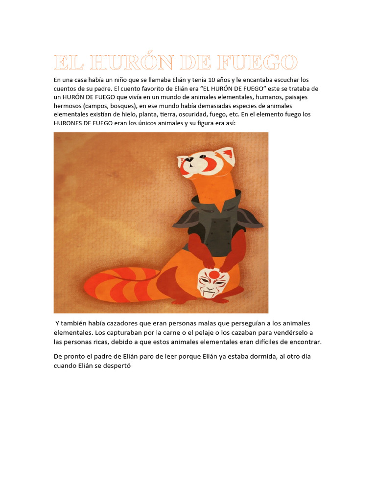 El Hurón de Fuego: Cuento Elemental | PDF