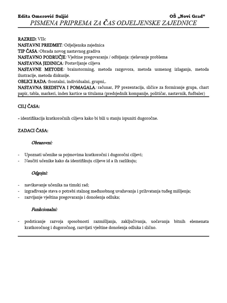 Postavljanje Ciljeva | PDF