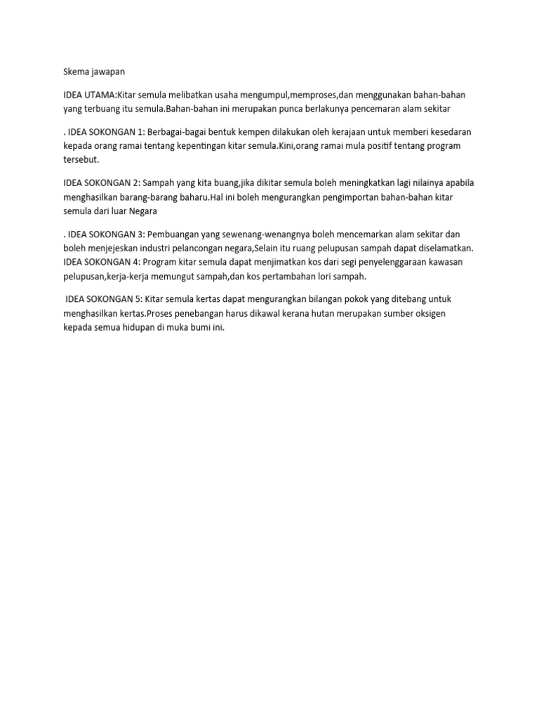 Skema Jawapan Rumusan BM f6 | PDF