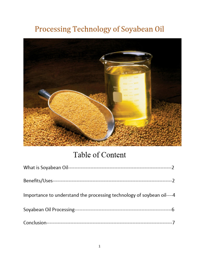 Processing Technology of Soyabean Oil | PDF | Cooking Oil | Fat