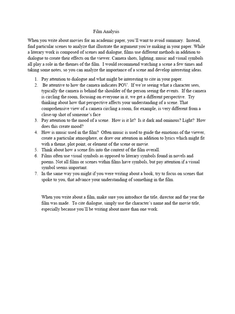 Film Analysis | PDF