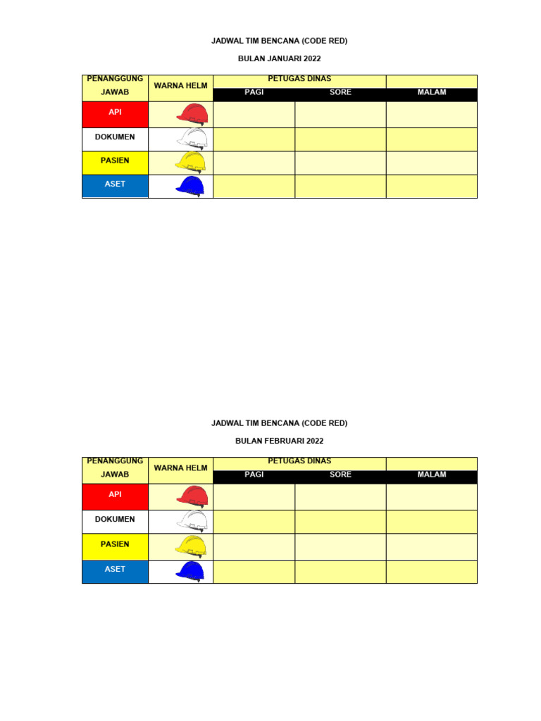 011 Jadwal Tim Bencana | PDF