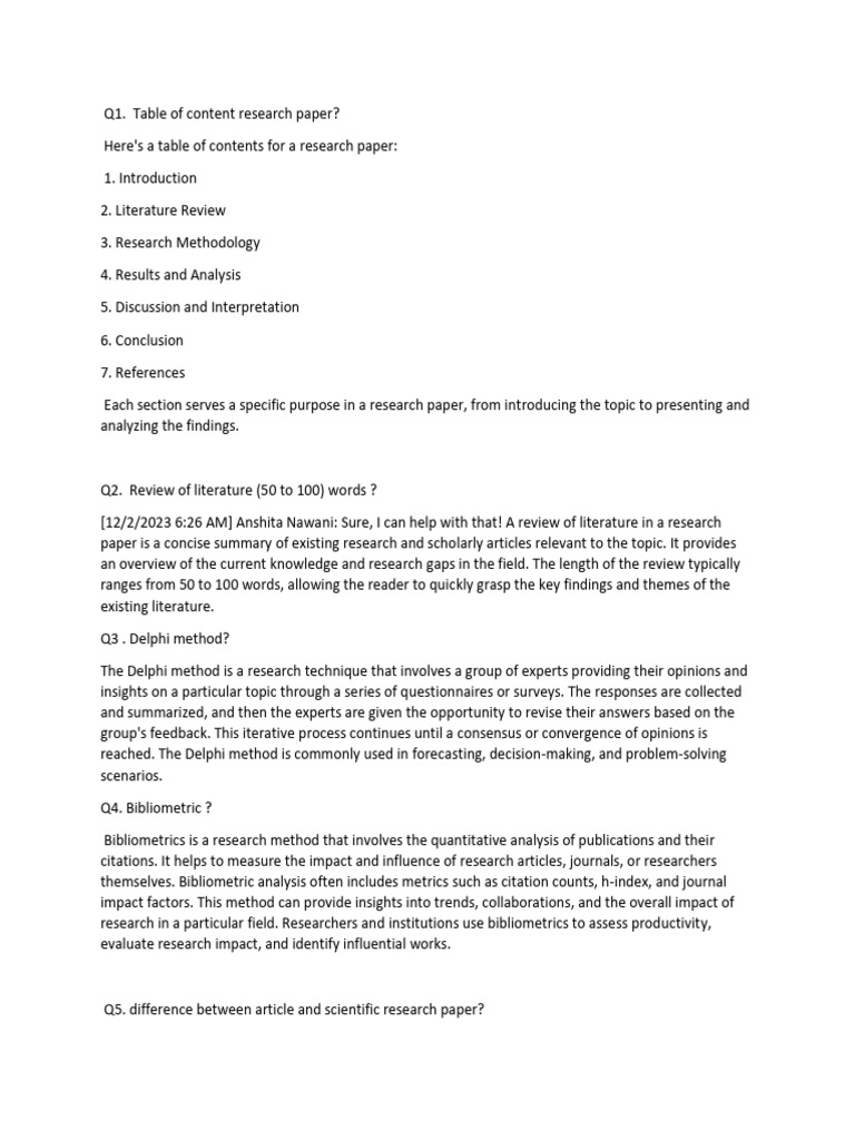 Table of Content Research Paper Here's A Table of Contents F | PDF ... Table of Content Research Paper Here's A Table of Contents F | PDF ...