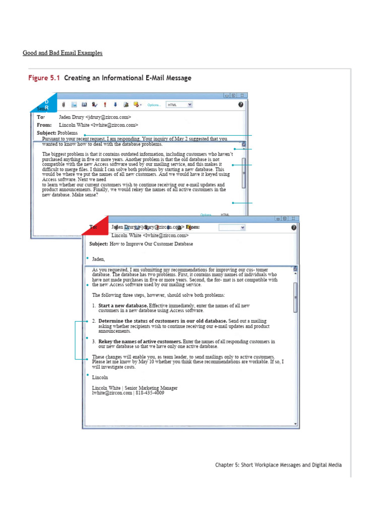 Good vs. Bad Email Examples for Students | PDF | Databases | Cyberspace