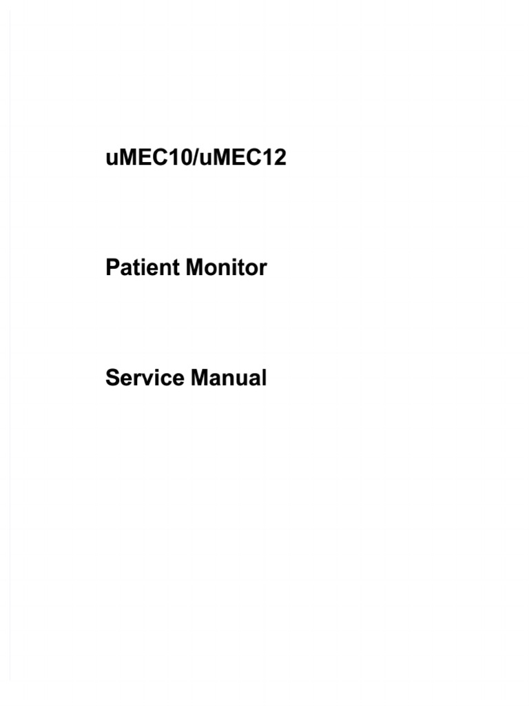Mindray Umec-Service-Manual-V10-Pt | PDF