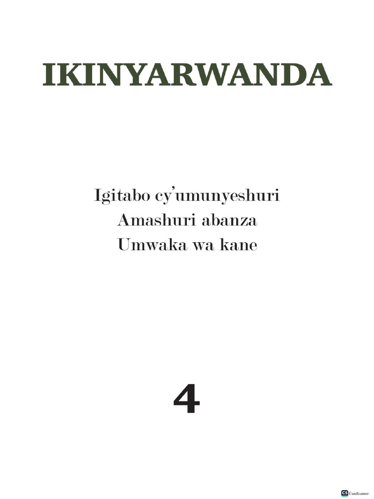 Kinyarwanda Book p4 | PDF