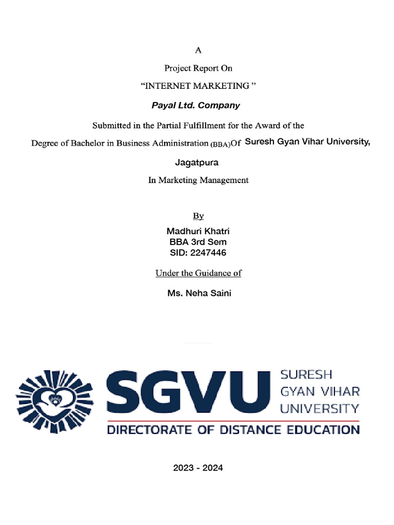 Sip Report Pdf Search Engine Optimization Digital Marketing