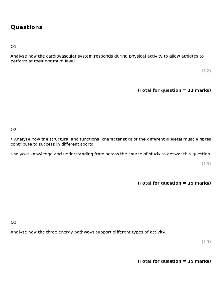 Exam Practice Questions CWA | PDF | Anatomical Terms Of Motion | Force
