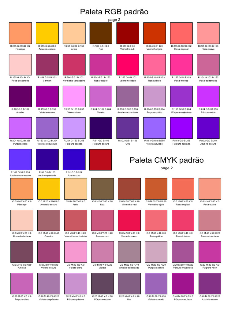 Base de Cores COREL DRAW | PDF | Azul | Procesamiento de imágenes