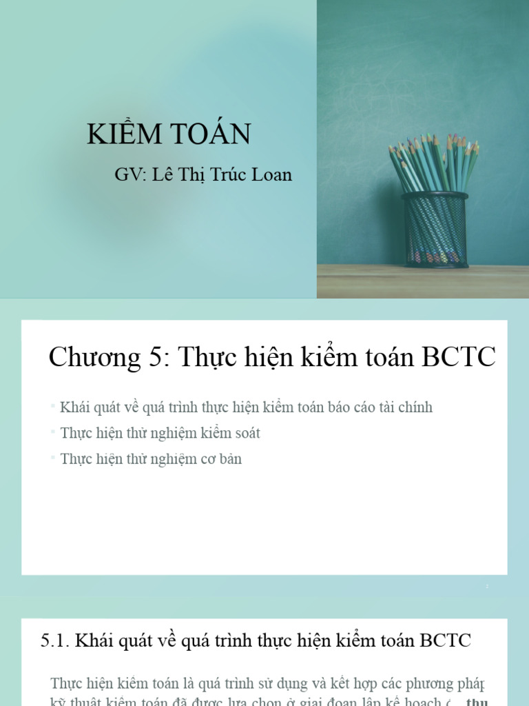 Chương 5 - Thực hiện kiểm toán BCTC | PDF